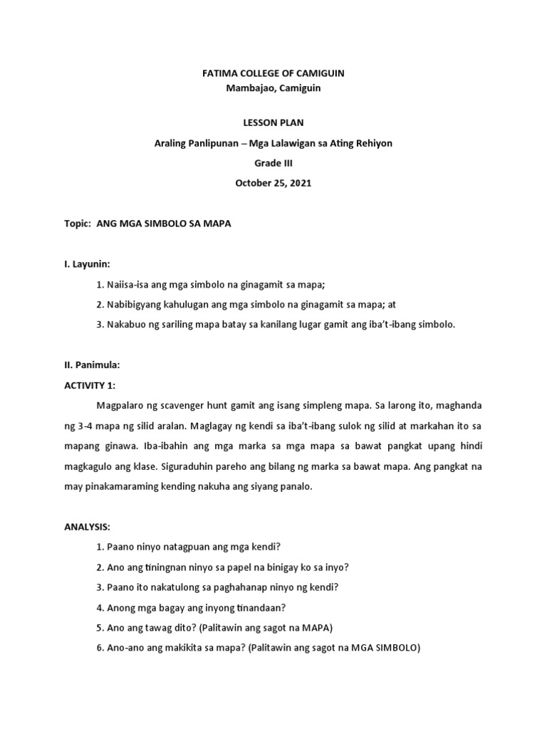 4a's Lesson Plan | PDF