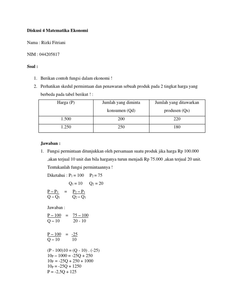 Diskusi 4 Matematika Ekonomi-Dikonversi | PDF