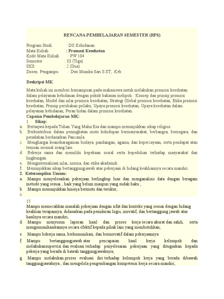 Contoh Rps | PDF