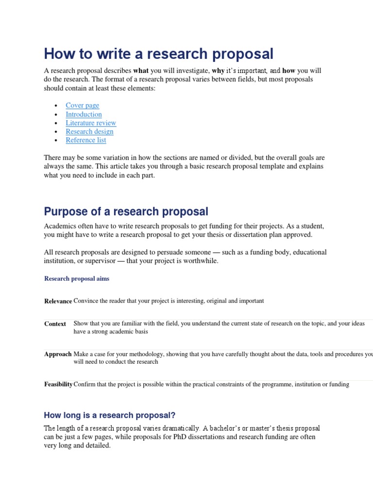 Research Proposal Writing Guide | PDF | Thesis | Survey Methodology