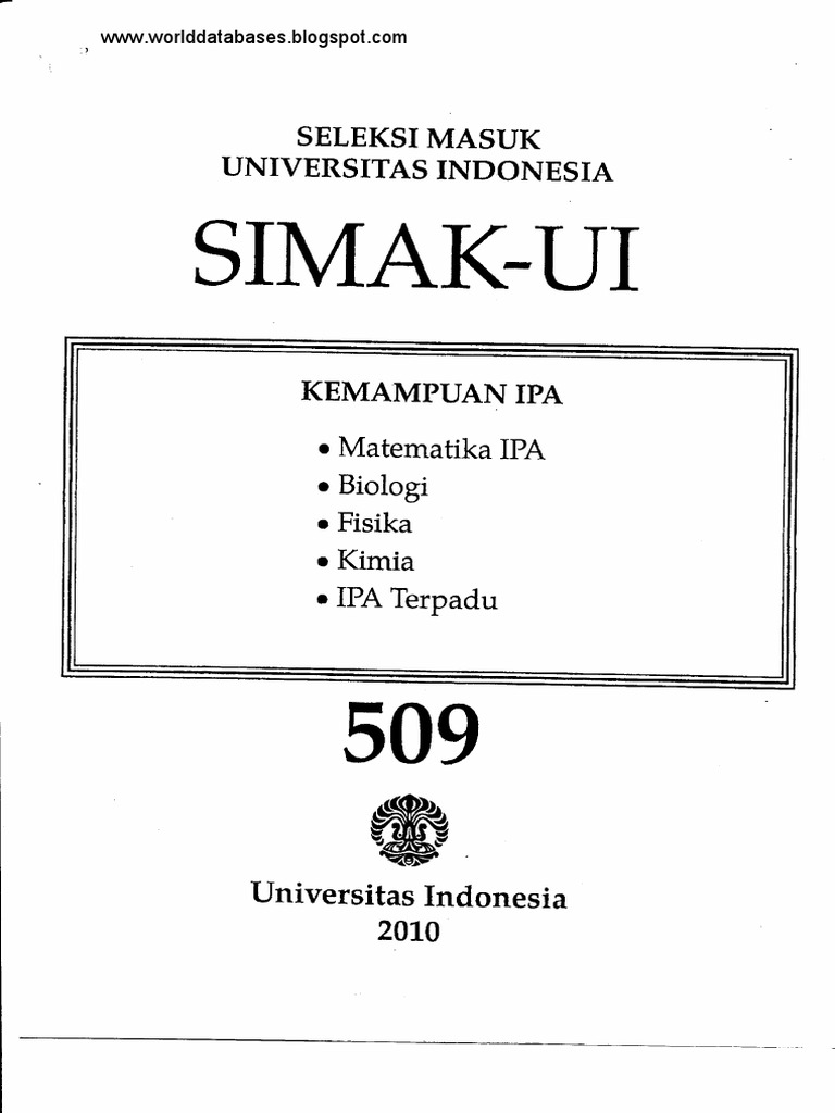 Panduan SIMAK UI Sains 2010 | PDF