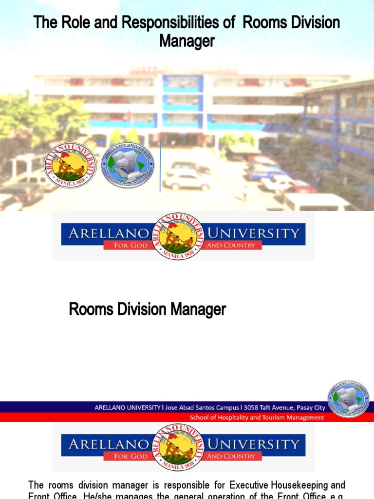 Week 3 - The Role and Responsibilities Ofa Rooms Division Manager | PDF ...