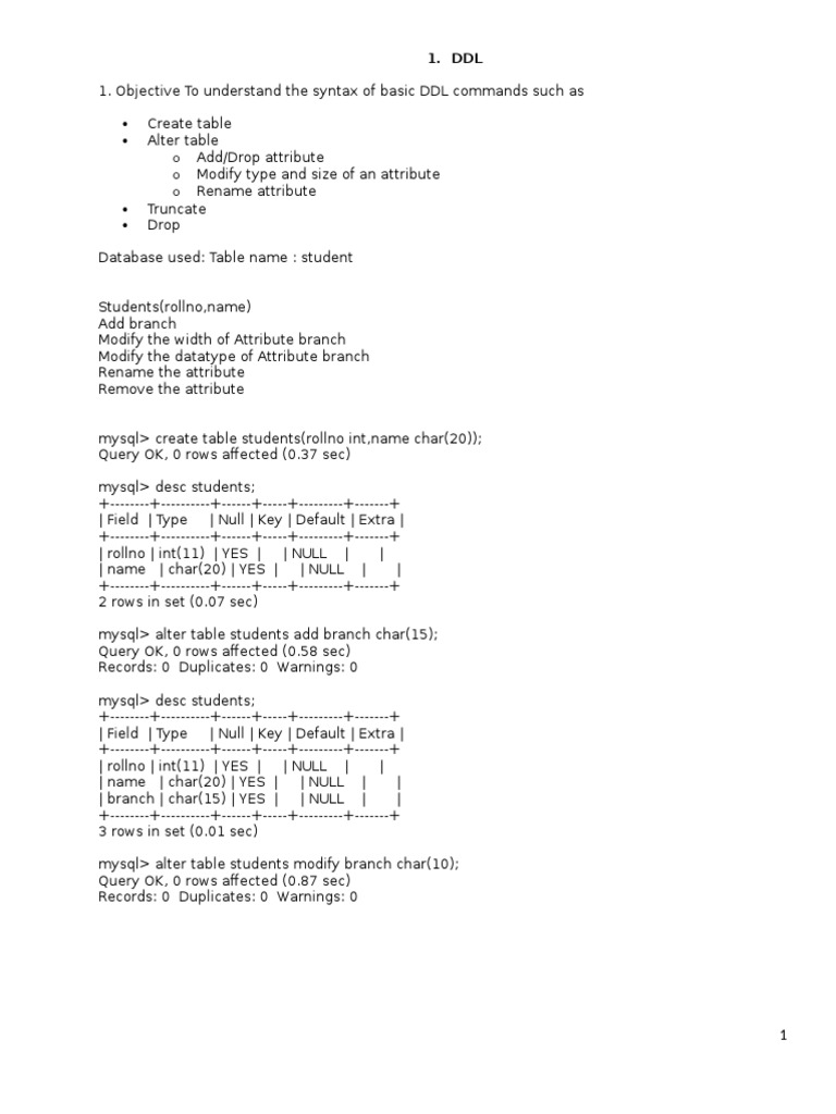 DBMS Lab Record - Old | PDF | Information Retrieval | Data DBMS Lab Record - Old | PDF | Information Retrieval | Data