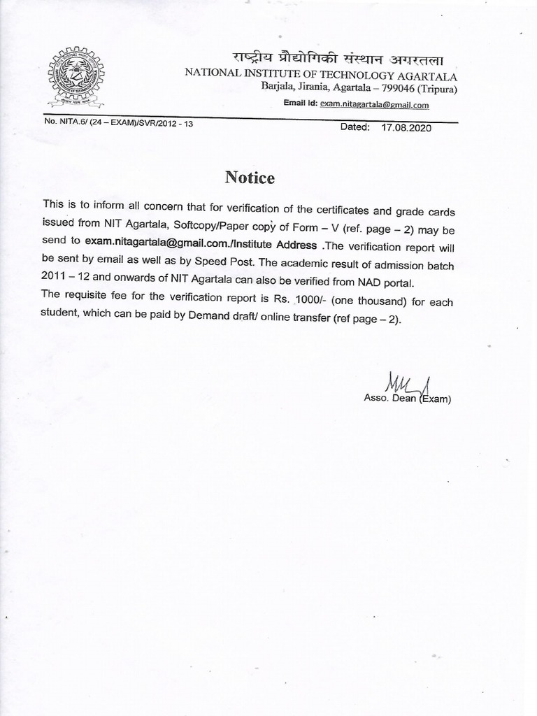 Notice Verification 2018 | PDF