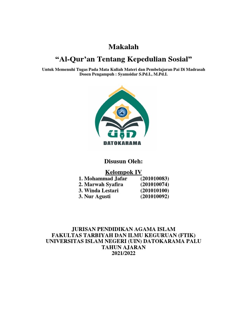 Al-Quran TTG Kepedulian Sosial (Kel.4) | PDF | Sains & Matematika