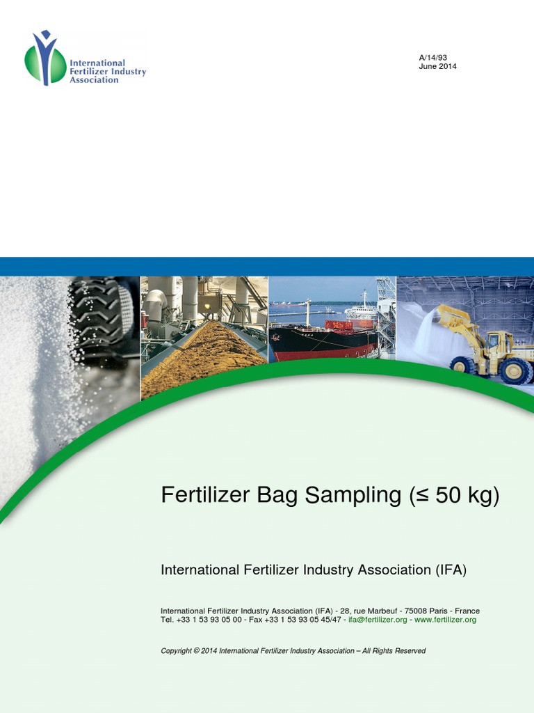 IFA 50 KG Bag Sampling | PDF | Sampling (Statistics) | Fertilizer