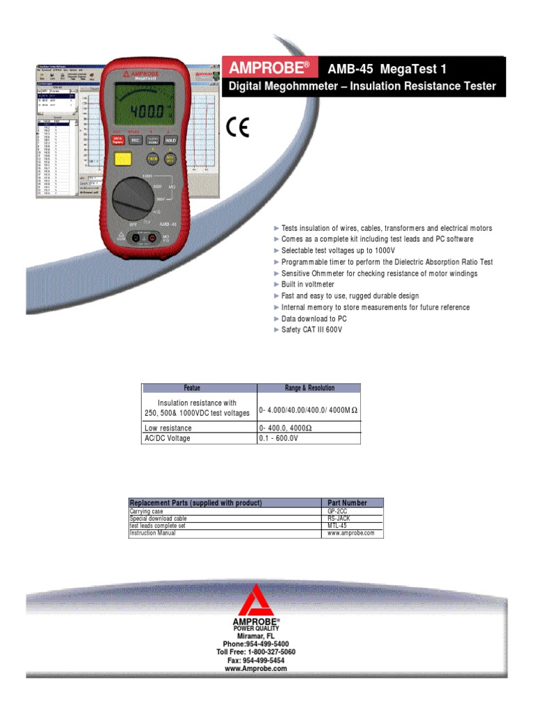 AMB-45 Insulation Resistance Tester | PDF | Electrical Resistance And ...