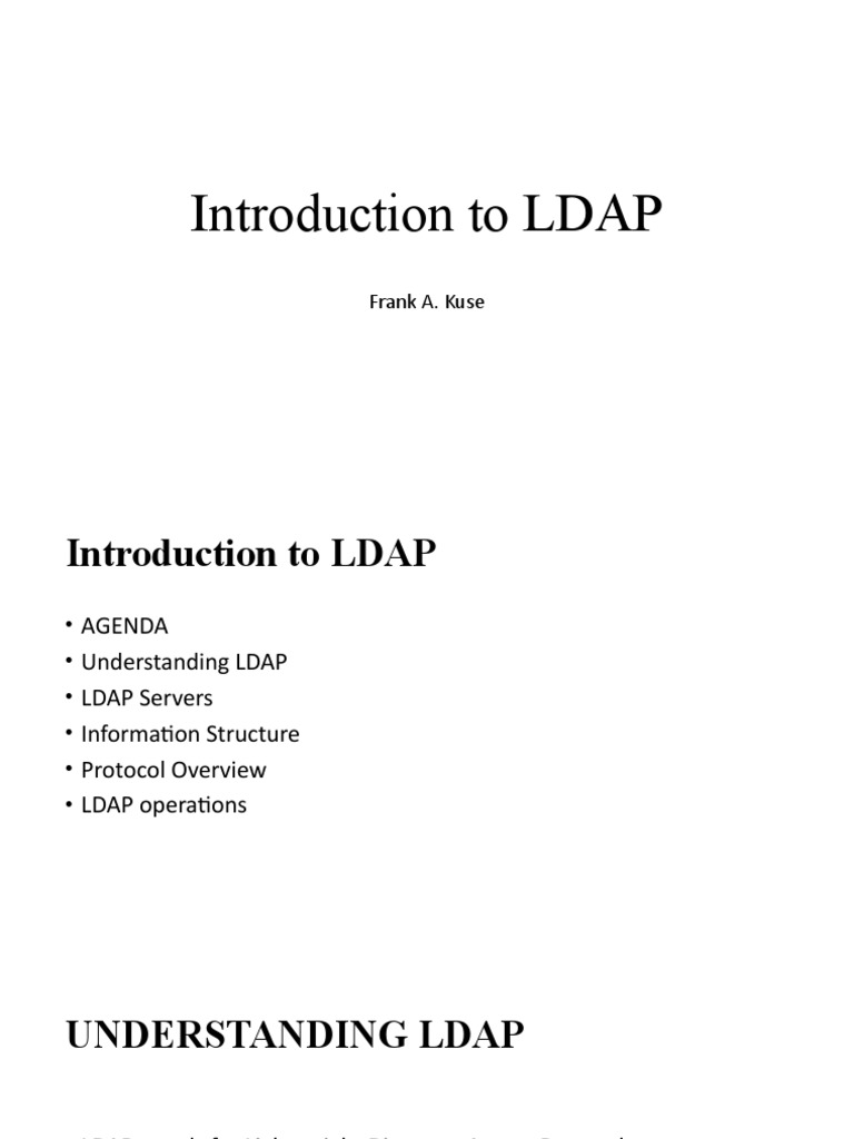 Introduction To LDAP: Frank A. Kuse | PDF | Computers | Technology & Engineering