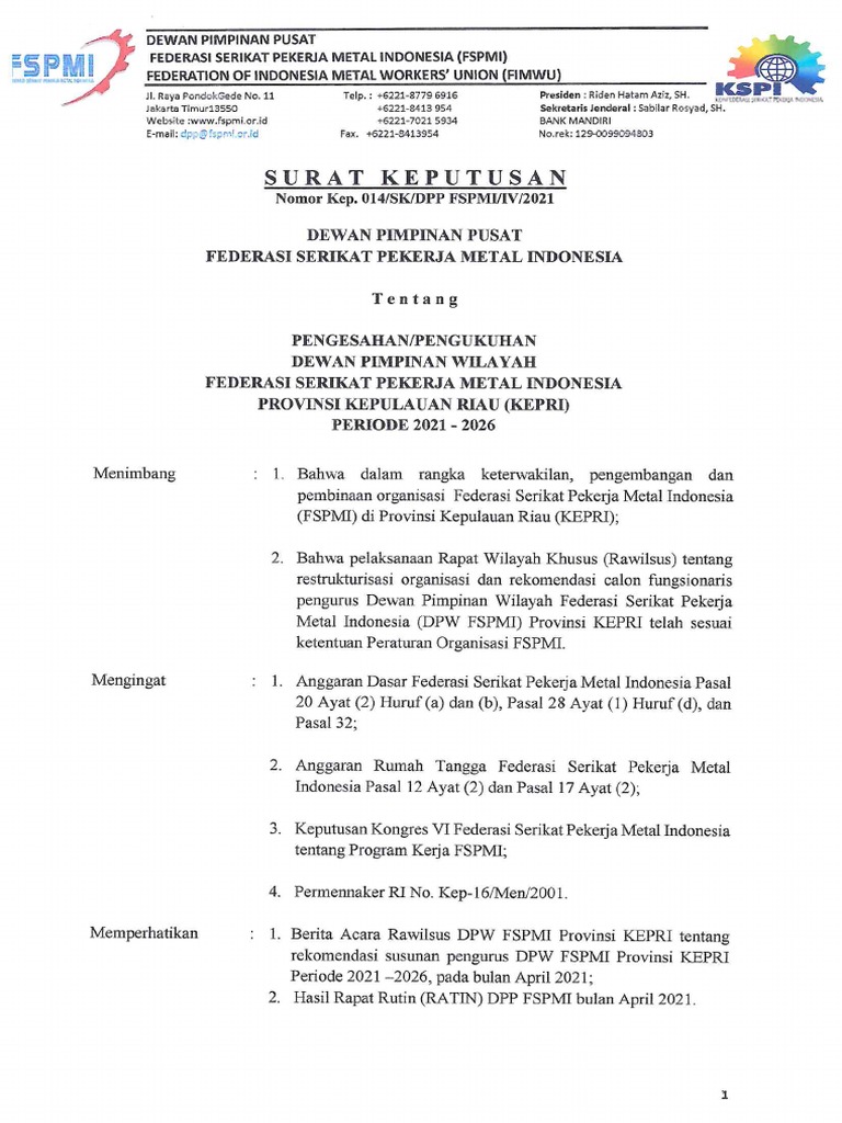 SK DPW Kepri | PDF