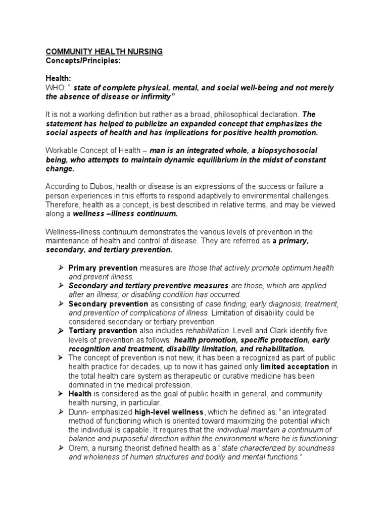 Community Health Nursing Overview | PDF