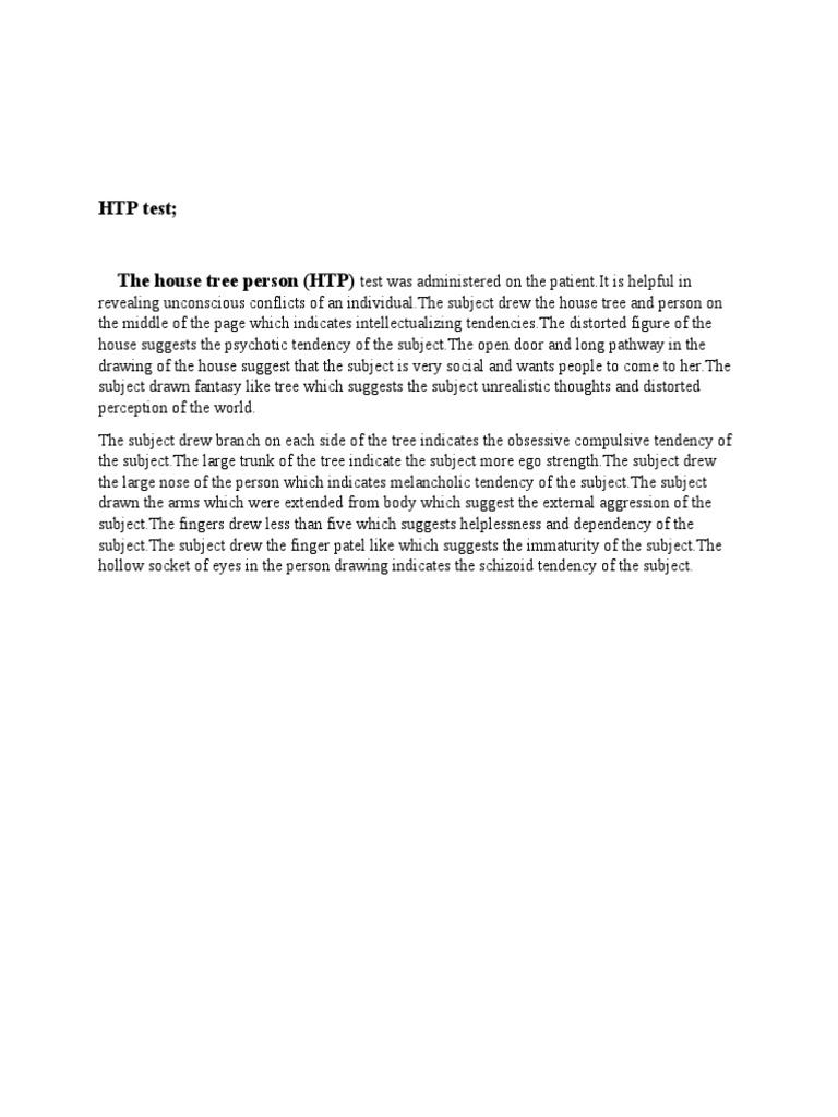 HTP Test | PDF | Self-Improvement | Wellness