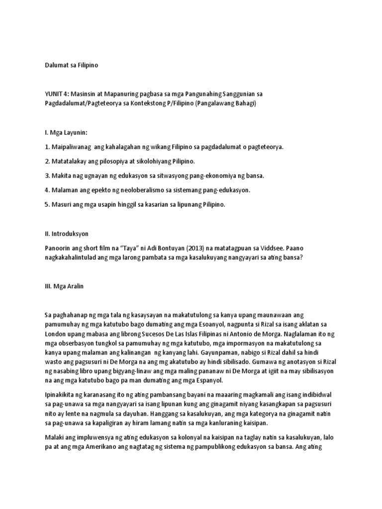 Dalumat Yunit 4 | PDF