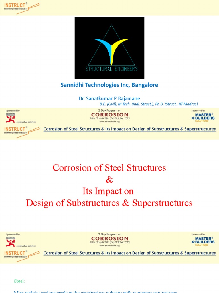 R3 Corrosion of Steel Structures DR - Sanath Kumar Rajmane | PDF | Corrosion | Steel