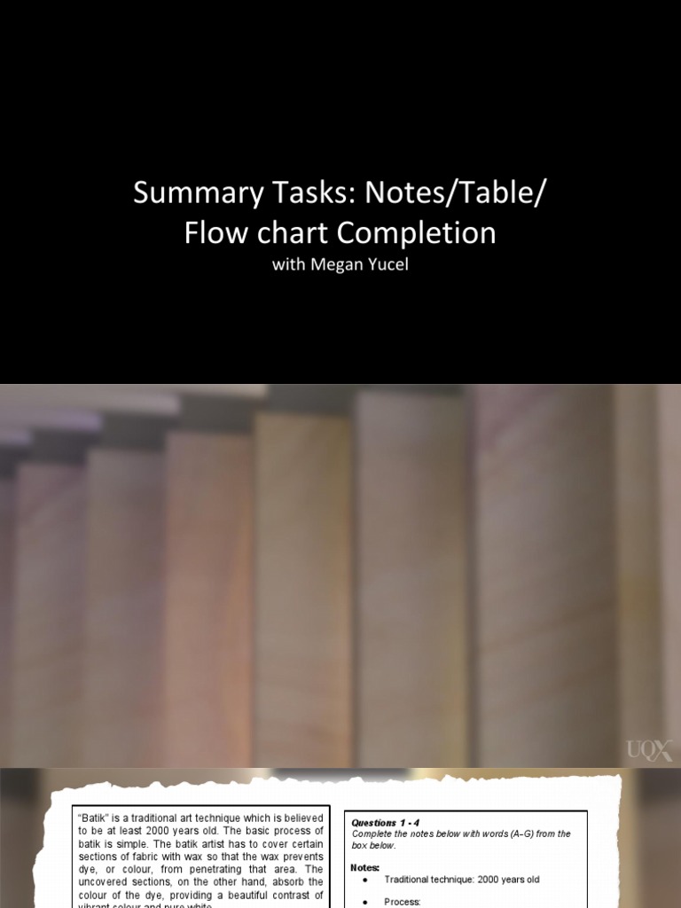 Summary Tasks: Notes/Table/ Flow Chart Completion: With Megan Yucel ...