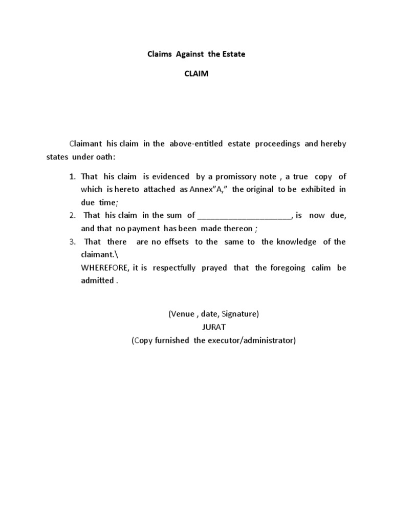 Claims Against The Estate | PDF