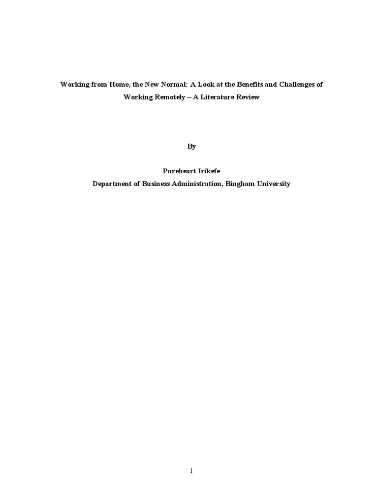 A Look at The Benefits and Challenges of Working Remotely | PDF ...