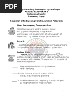 worksheet-GRADE 1 - Miyembro NG Pamilya - AP | PDF
