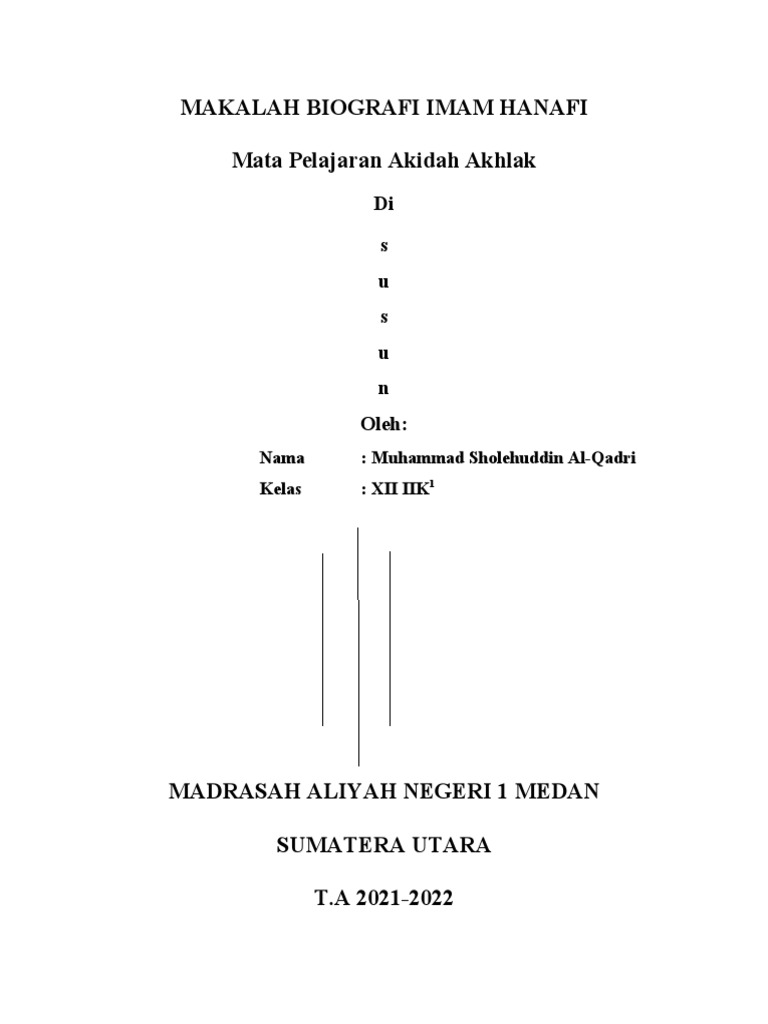 Makalah Biografi Imam Hanafi | PDF | Agama & Spiritualitas