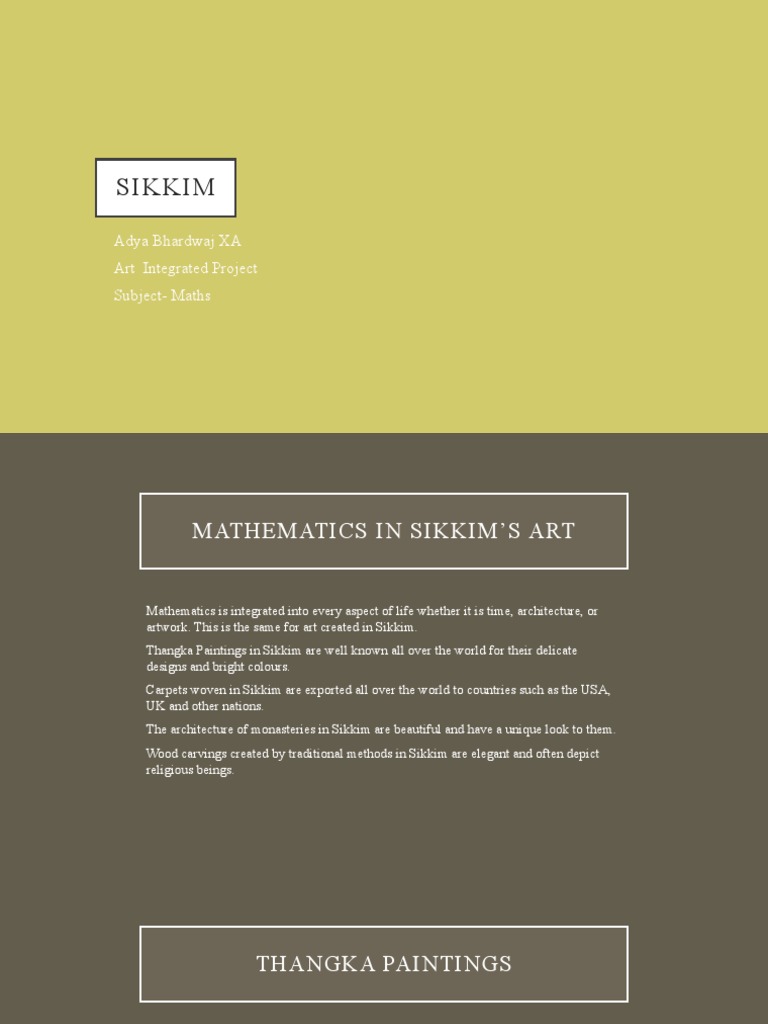Sikkim Art Integrated Maths Project | PDF | Carpet | Wood Carving