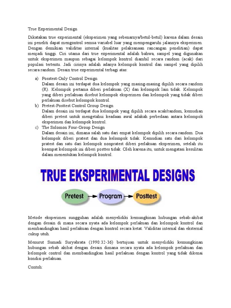 True Experimental Design | PDF