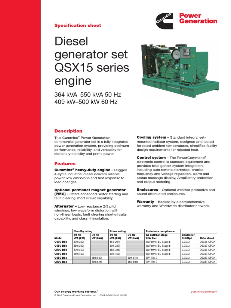 Spec Sheet - 17 | PDF | Electric Generator | Alternating Current