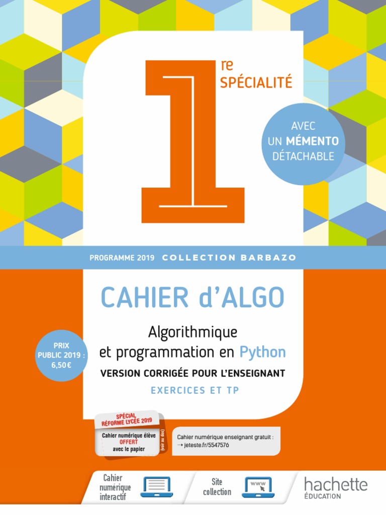 Cahier D Algo. Algorithmique Et Programmation en Python Version ... Cahier D Algo. Algorithmique Et Programmation en Python Version ...