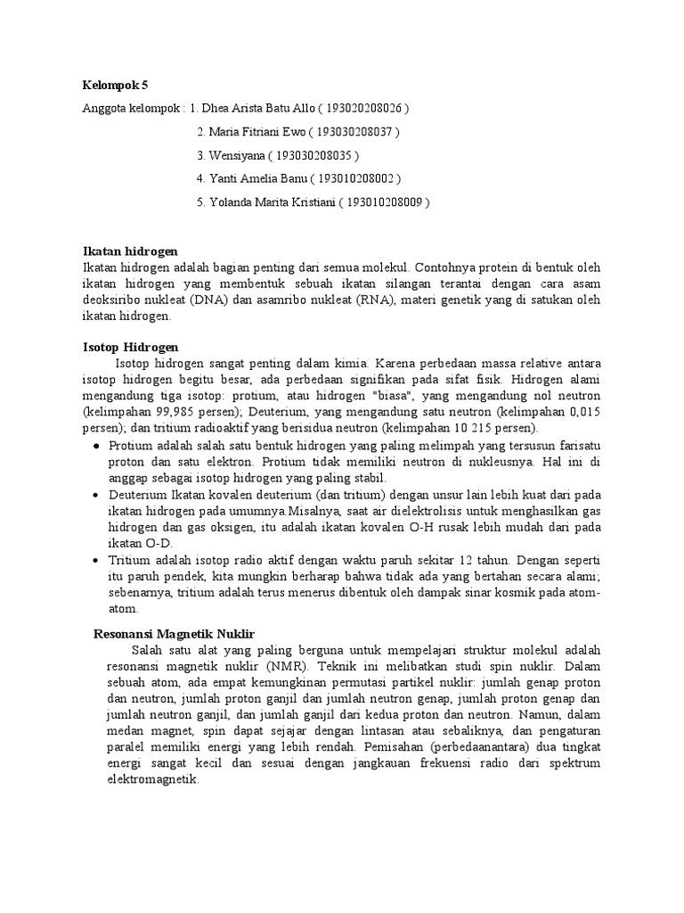 Bagi Tugas Kel. 5 - Kimia Unsur Golongan Utama | PDF