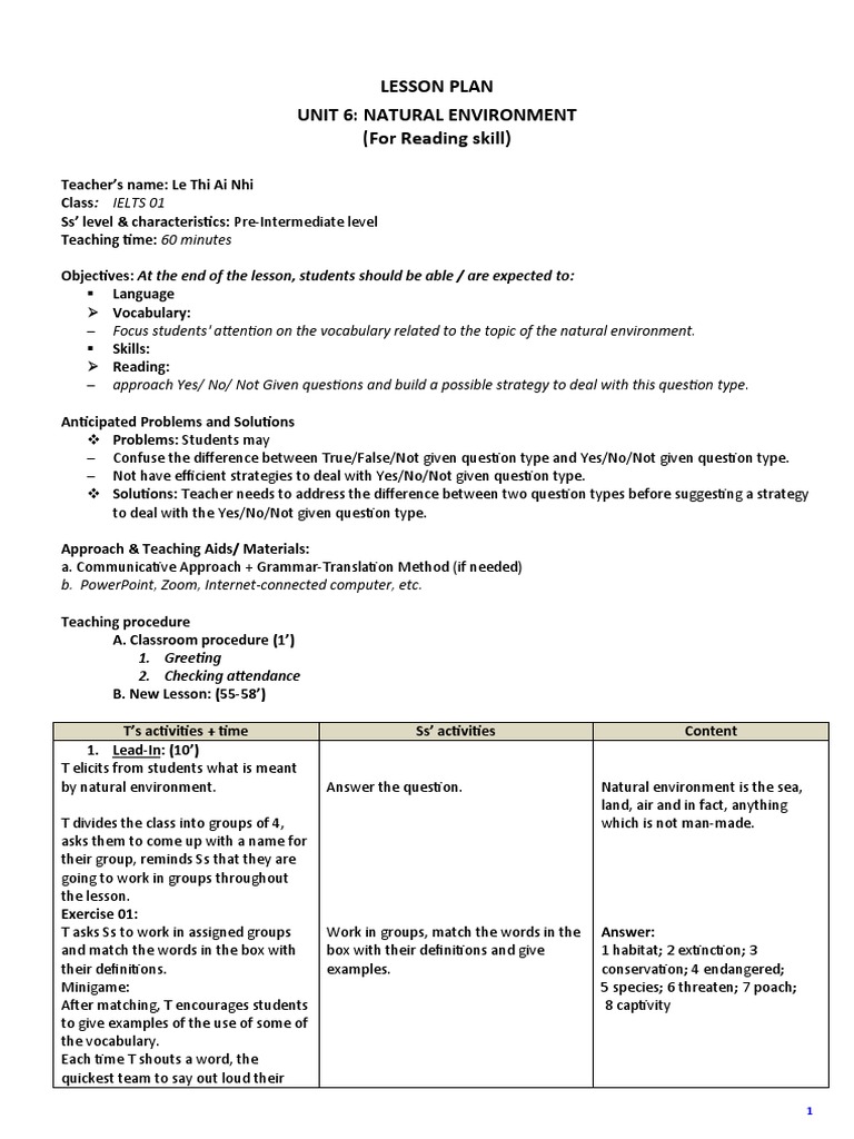 Lesson Plan - The V Language | PDF | Question | Lesson Plan
