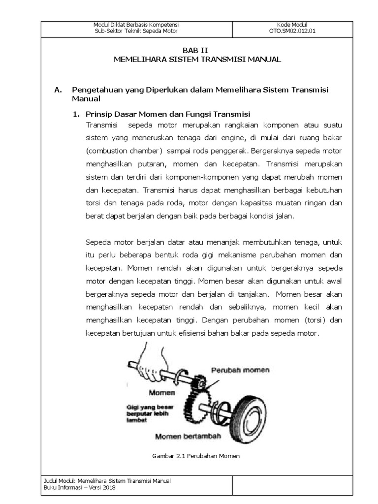 Materi Transmisi Sepeda Motor | PDF