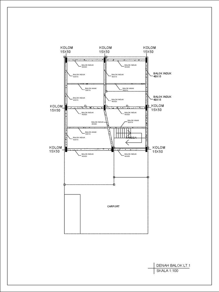 Denah Balok LT 1 | PDF