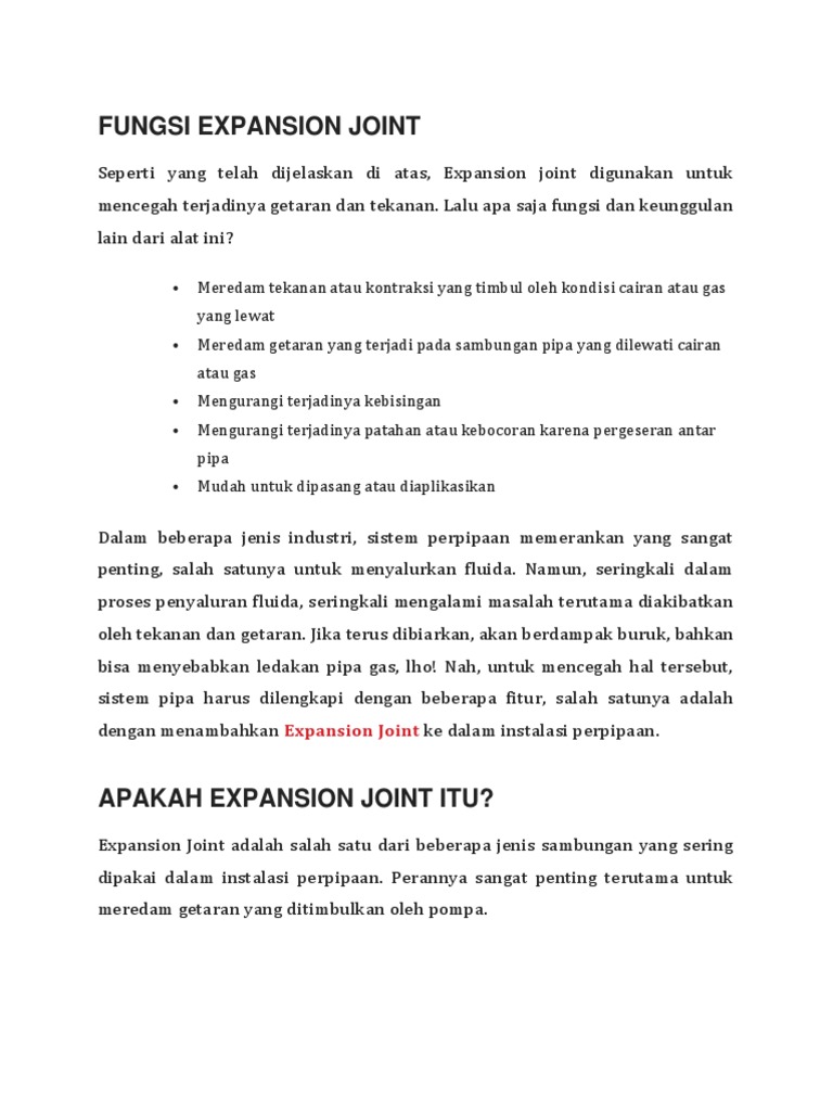 Expansion Joint | PDF