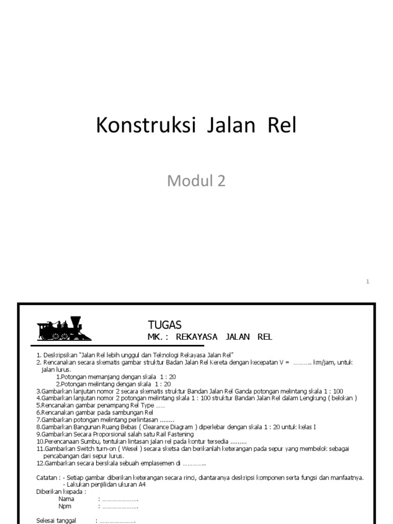 Modul 2 Komponen Struktur Jalan Rel | PDF Modul 2 Komponen Struktur Jalan Rel | PDF