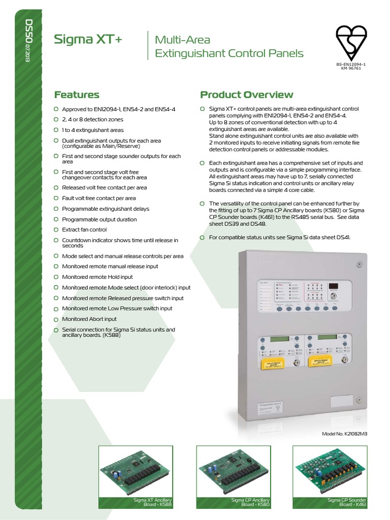 Sigma XT+: Multi-Area Extinguishant Control Panels | PDF | Amplifier ...
