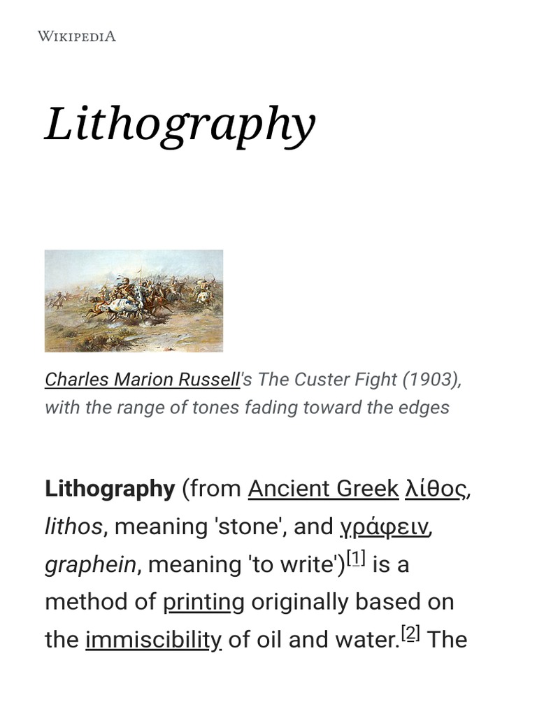 Lithography - Wikipedia | Download Free PDF | Lithography ...