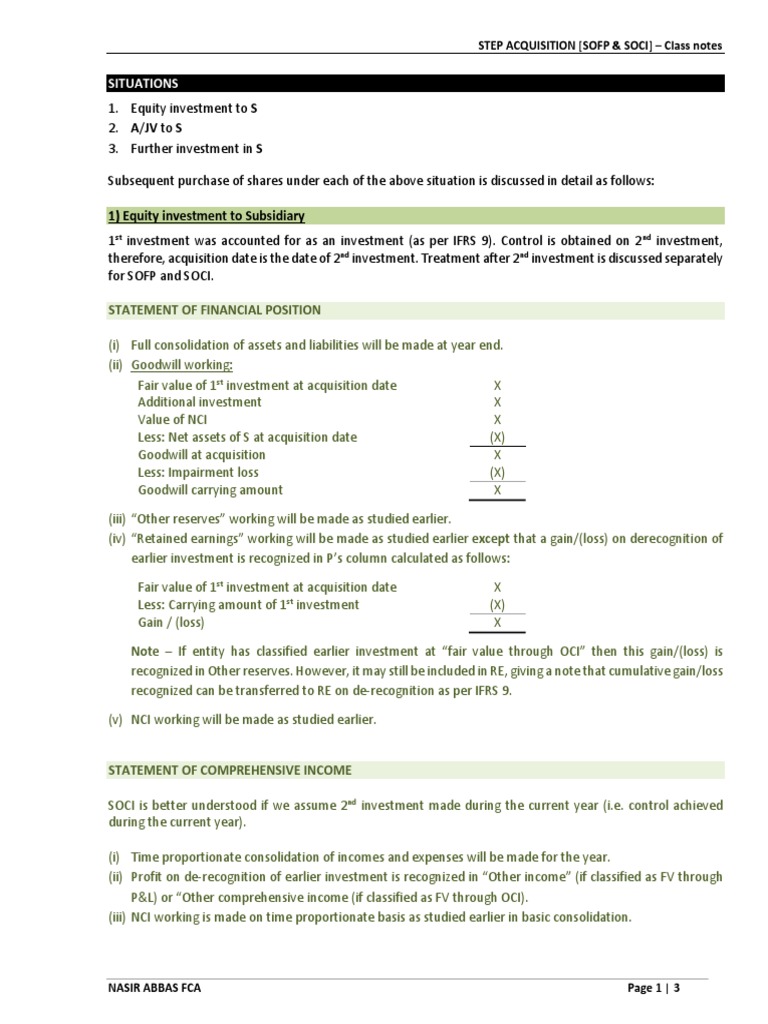 Step Acquisition Accounting Guide | PDF | Consolidation (Business ...