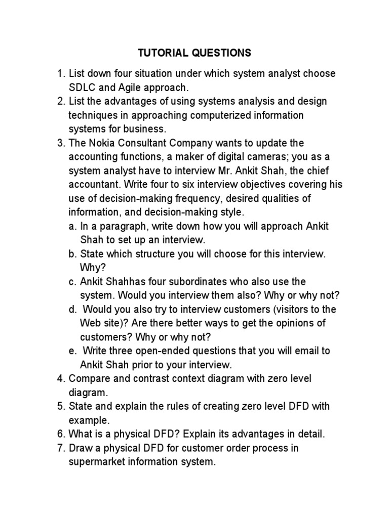 Tutorial Questions | PDF