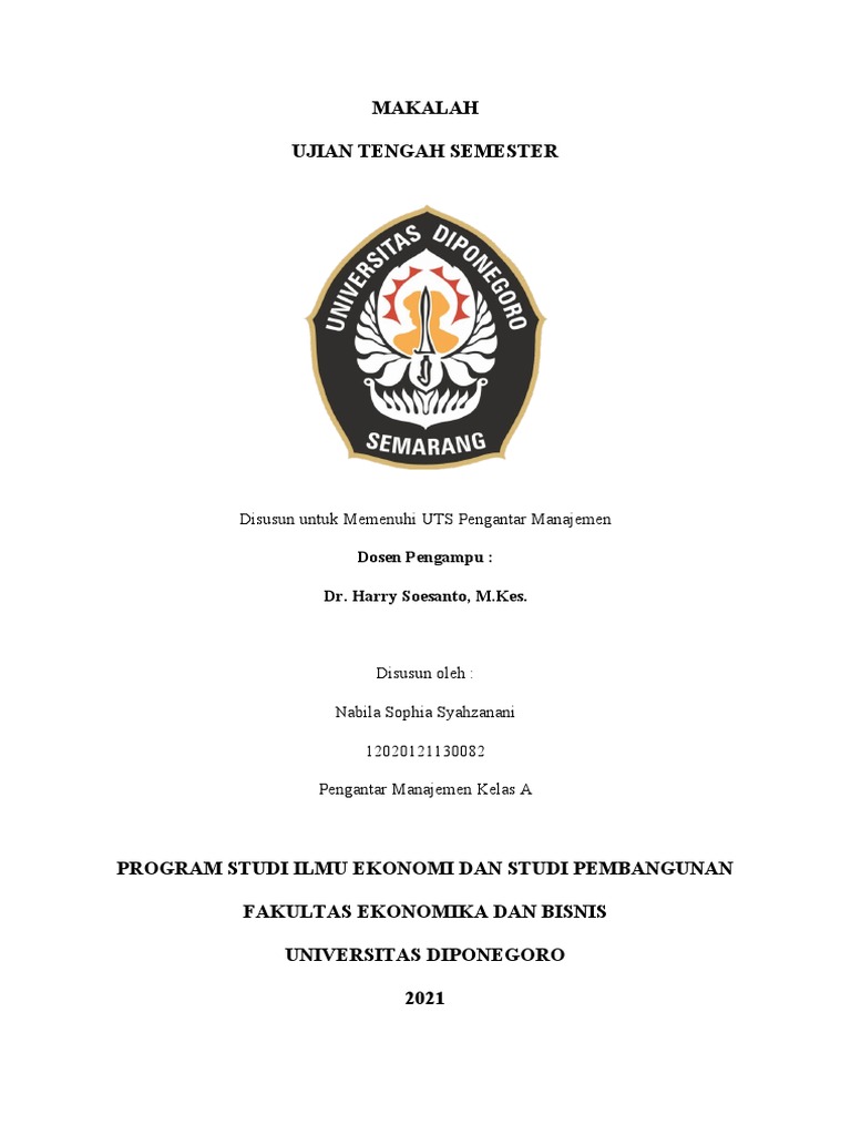 Makalah Ujian Tengah Semester: Disusun Untuk Memenuhi UTS Pengantar ...