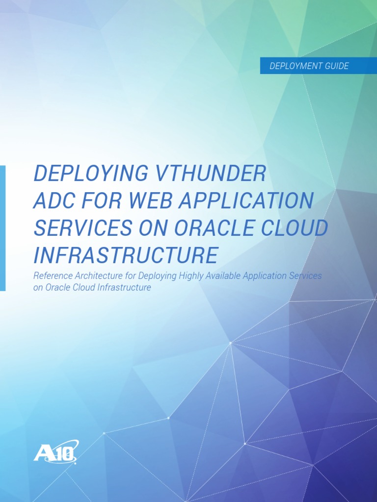 Deploying Vthunder Adc For Web Application Services On Oracle Cloud Infrastructure | PDF | Cloud ...