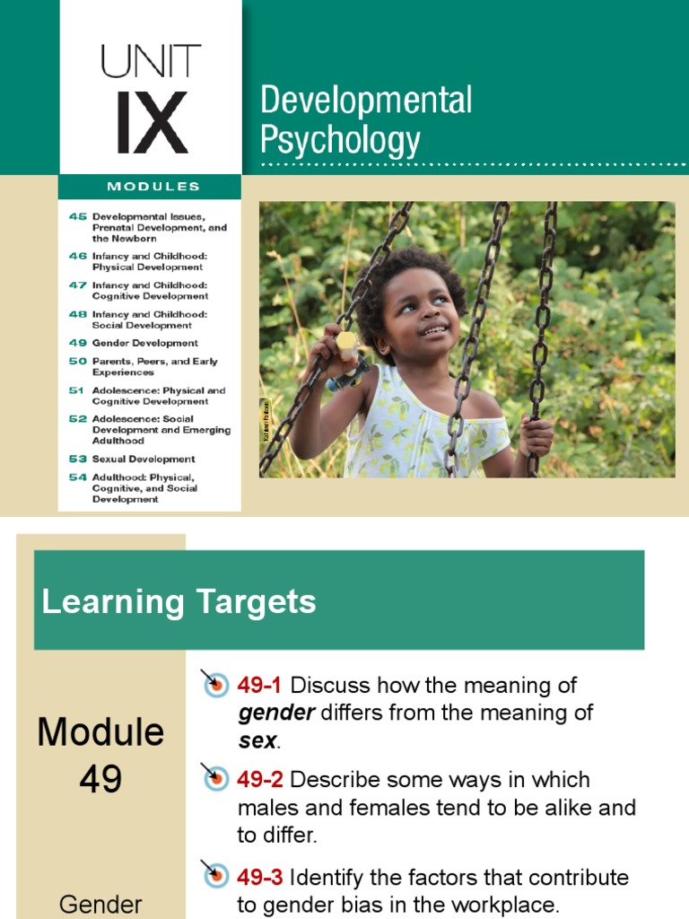 Unit 9 Developmental Psychology | PDF | Gender Studies | Gender