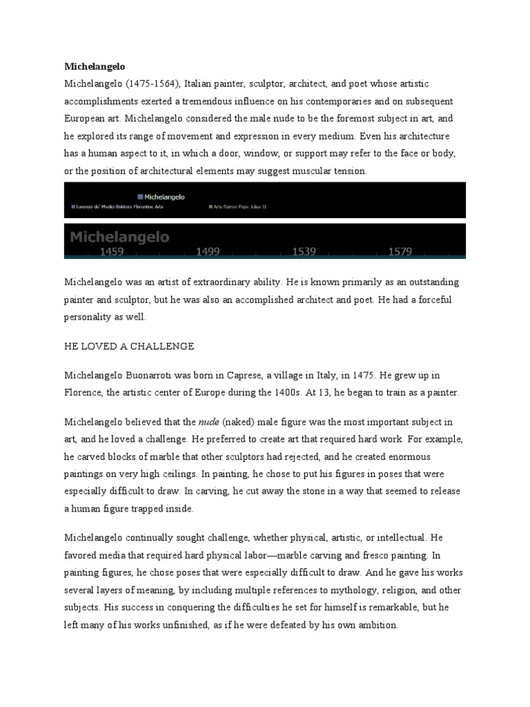 Michelangelo | PDF | Michelangelo