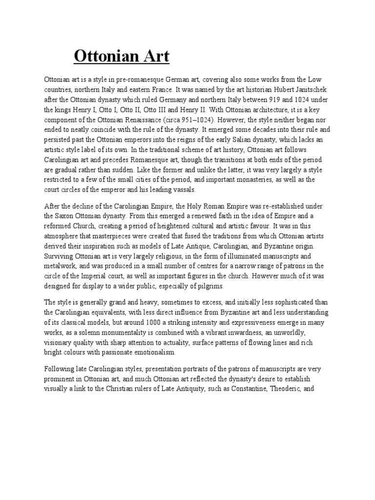 Ottonian Art | PDF | Medieval Art