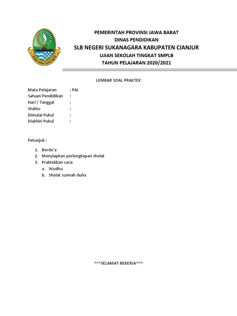 Soal Praktek PAI | PDF