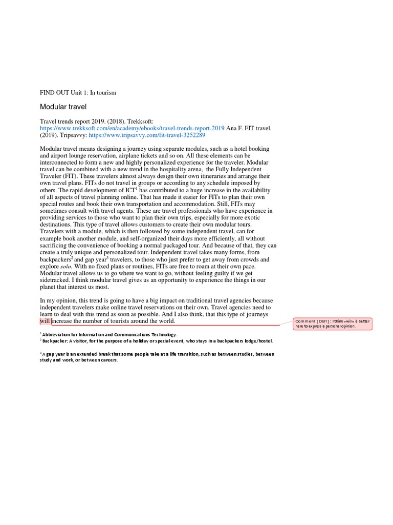 FIND OUT Unit 1 - Corrected | PDF | Tourism | Travel Agency