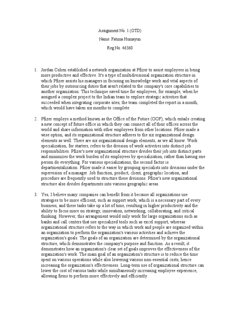OTD Assignment 1 | PDF | Goal | Organizational Structure