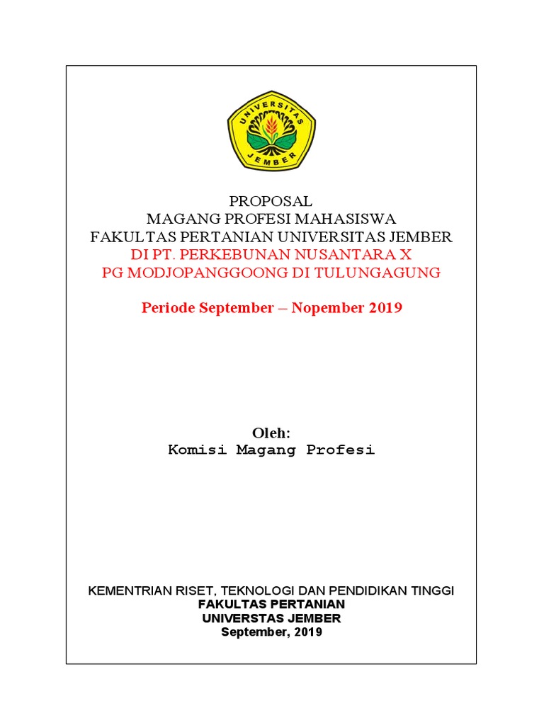 1proposal Magang Profesi Di PTPN X 1 | PDF