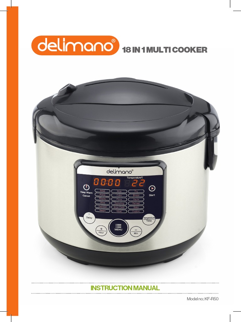 Multicooker 18v1 Manual | PDF | Cookware And Bakeware | Kitchen Stove