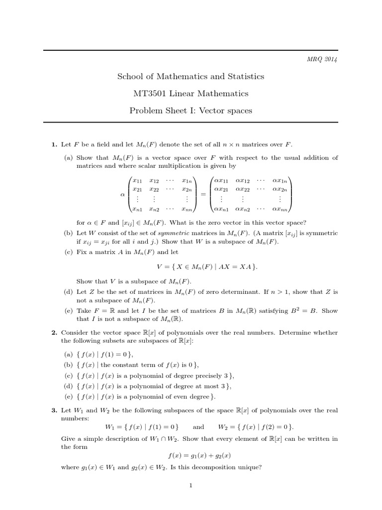 4 Show That | PDF | Linear Subspace | Matrix (Mathematics)