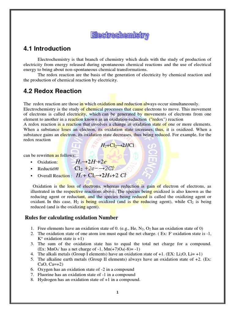 Oxidation in H2 + Cl2 Reaction | PDF | Redox | Electrochemistry