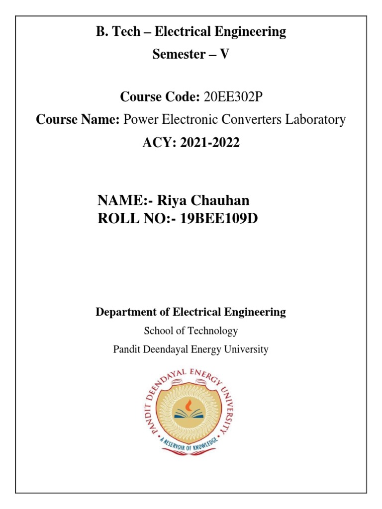 19bee109d - Riya Chauhan - Pec Exp-1 To 10 | PDF | Rectifier | Direct Current