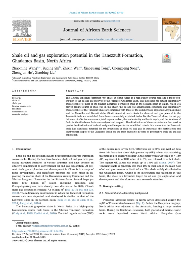 Wang2019-Ghadames Basin | PDF | Petroleum | Shale
